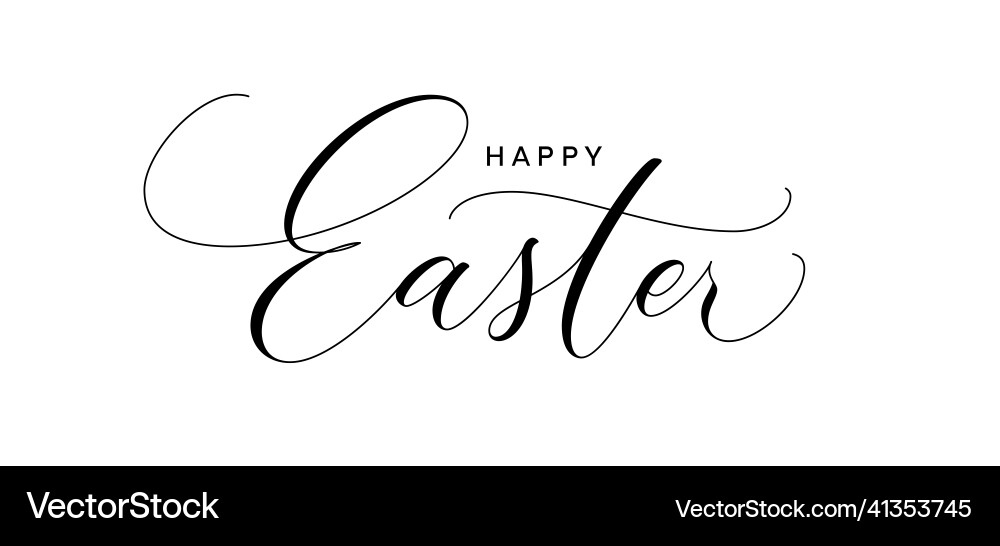 Happy easter hand drawn lettering Royalty Free Vector Image