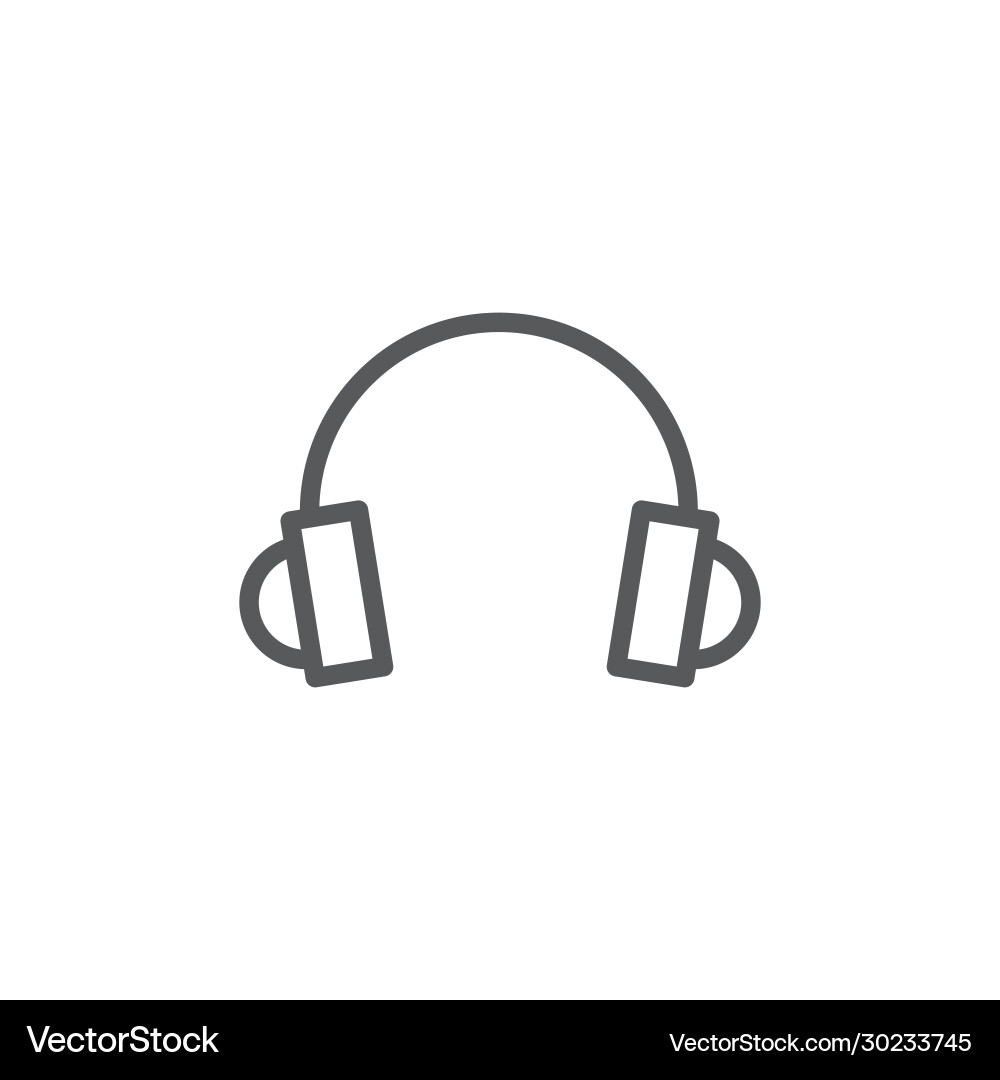 Headphones line icon on white background Vector Image