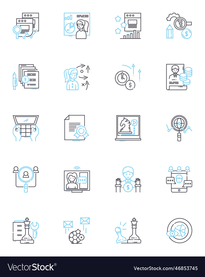 Innovation creation linear icons set ideation Vector Image Innovation creation linear icons set ideation Vector Image