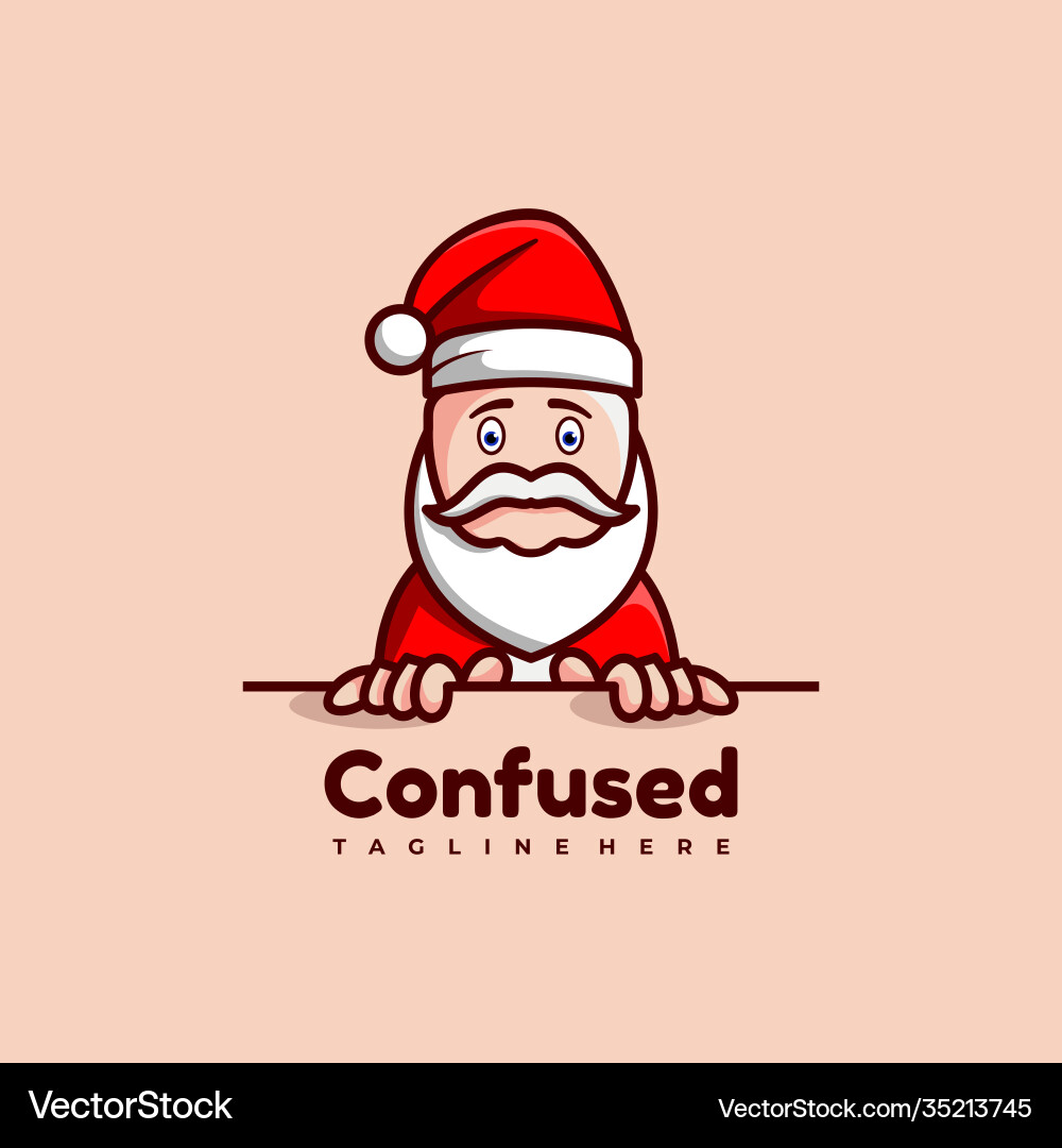 Logo confused cute cartoon style Royalty Free Vector Image