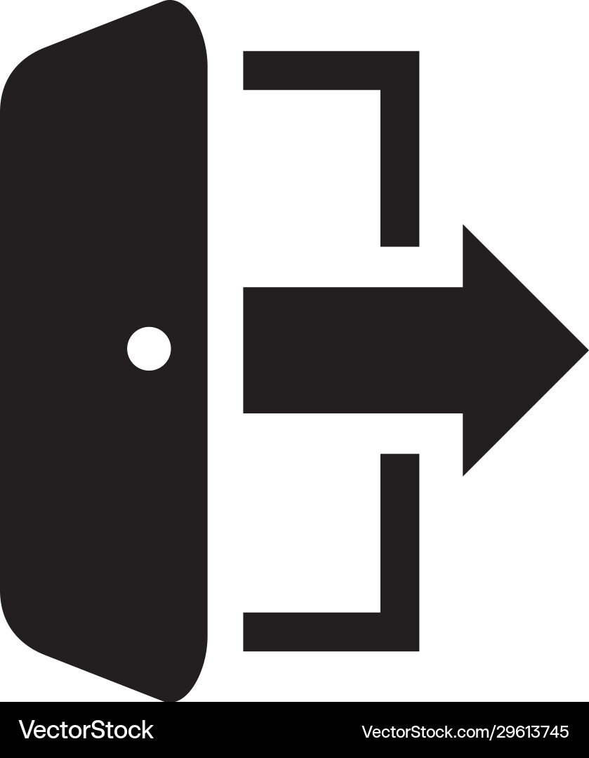 Logout icon template black color editable log out Vector Image