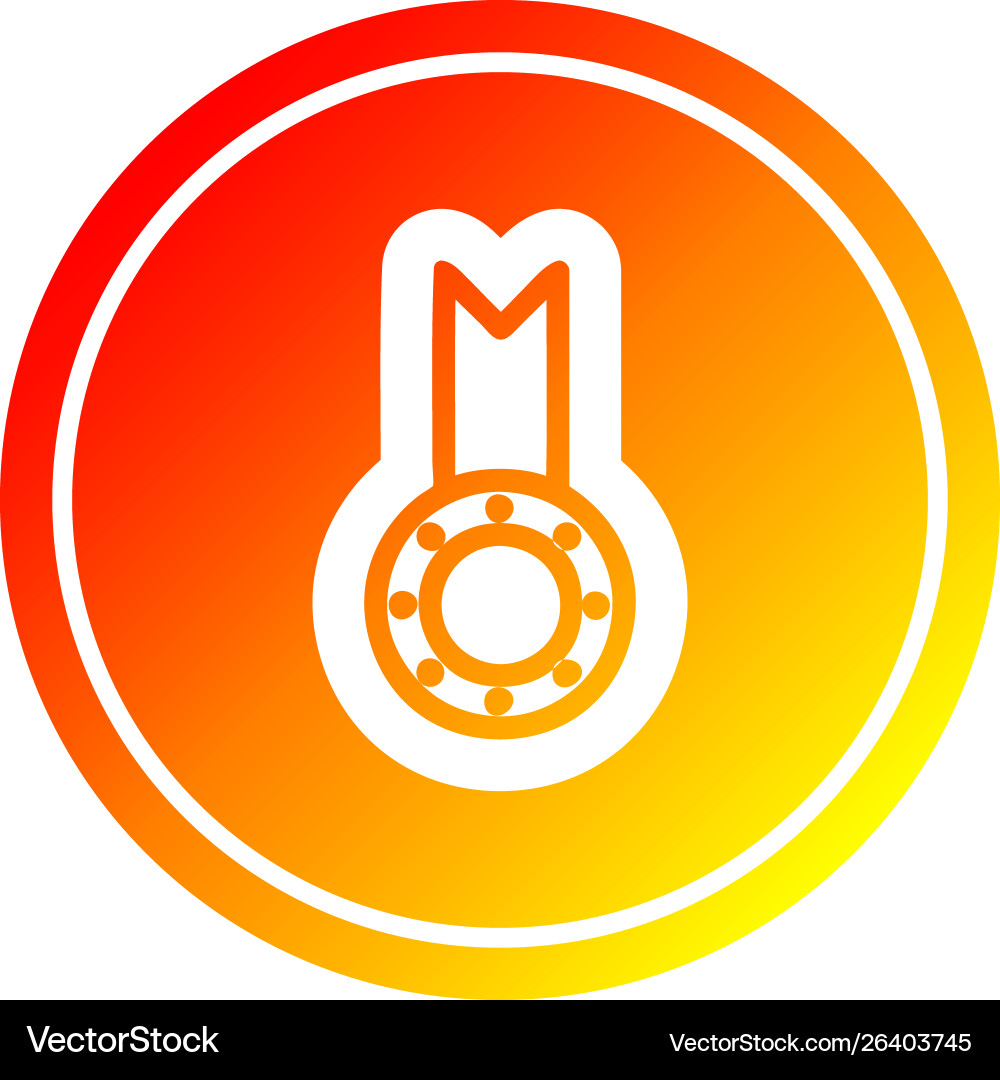 Medal award circular in hot gradient spectrum Vector Image