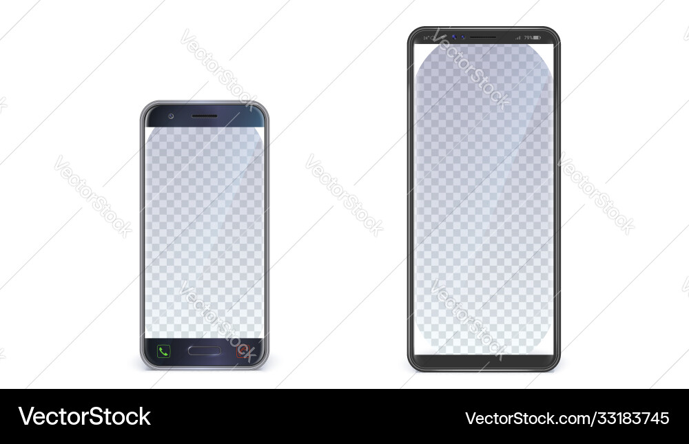 Mock ups smartphones with blank ui screen Vector Image