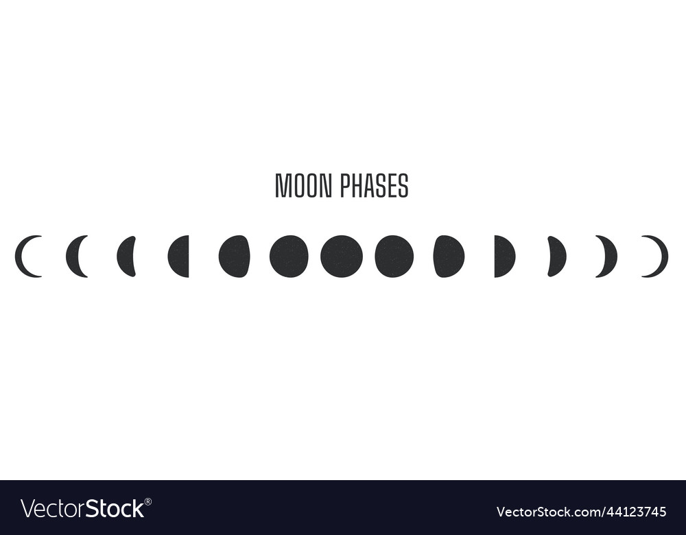 Moon phases icon lunar eclipse the shadow Vector Image