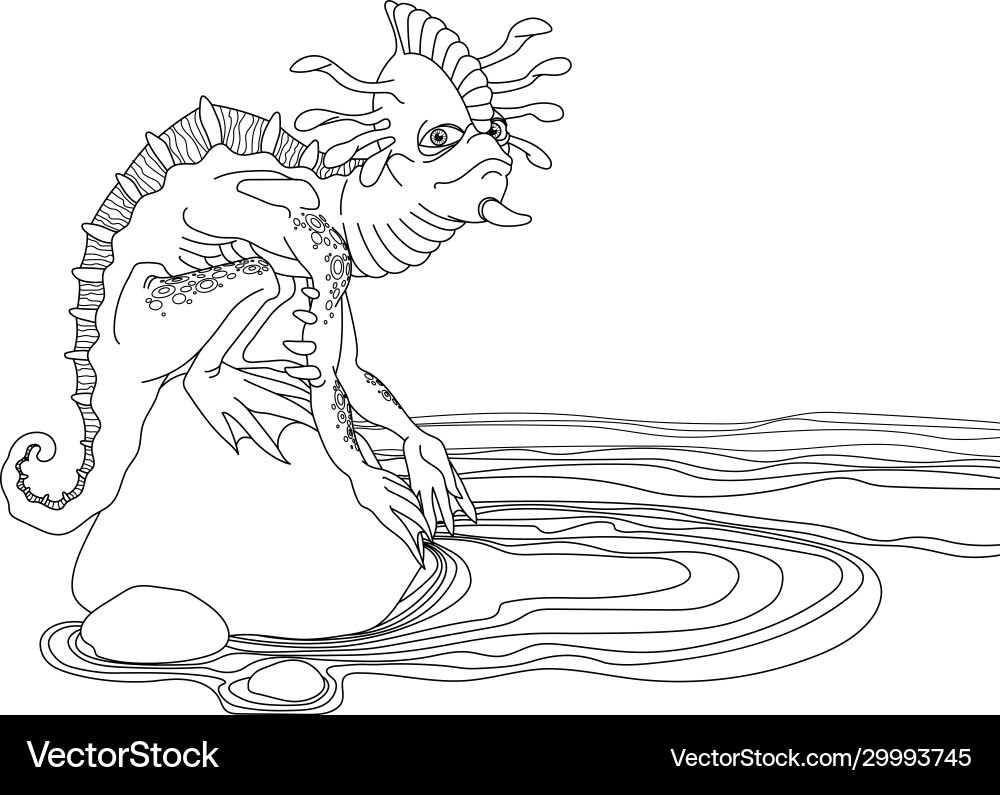 Reptile mutant with a human face monster Vector Image