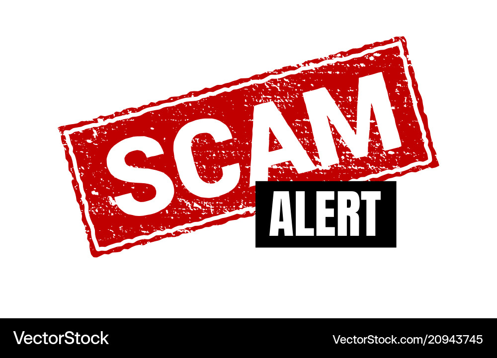 Scam grunge red stamp scam square sign label Vector Image