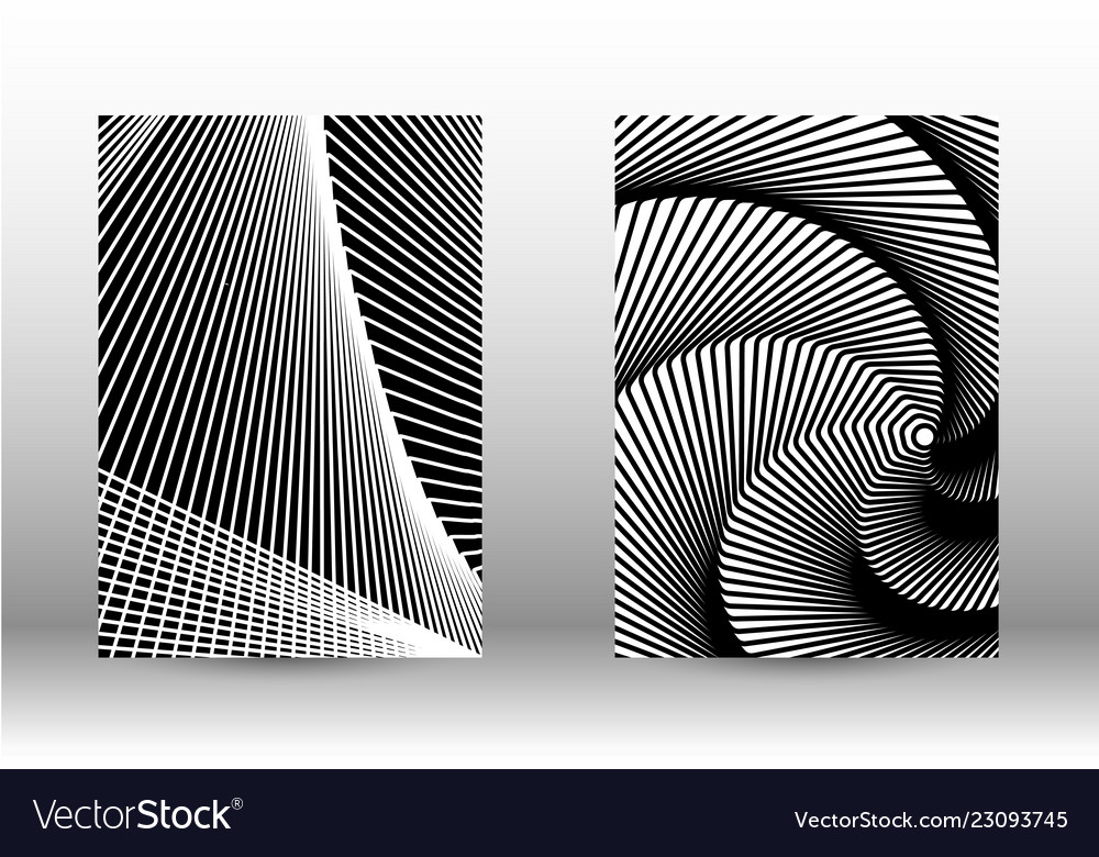 Set of abstract patterns with distorted lines Vector Image