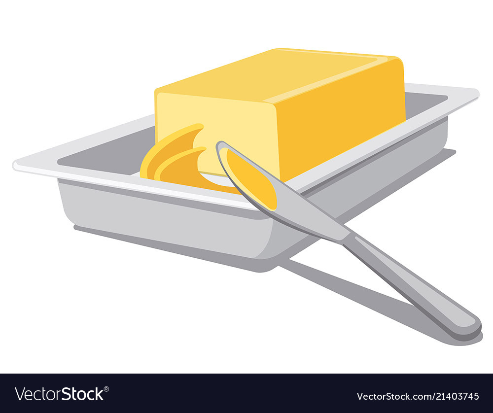 Sliced spreading butter Royalty Free Vector Image