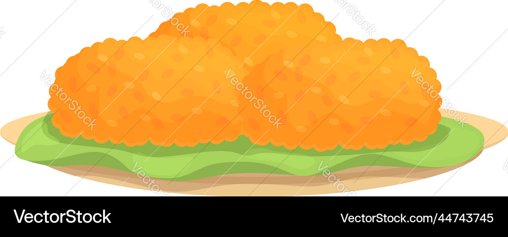 Snack meal icon cartoon fried dish Royalty Free Vector Image