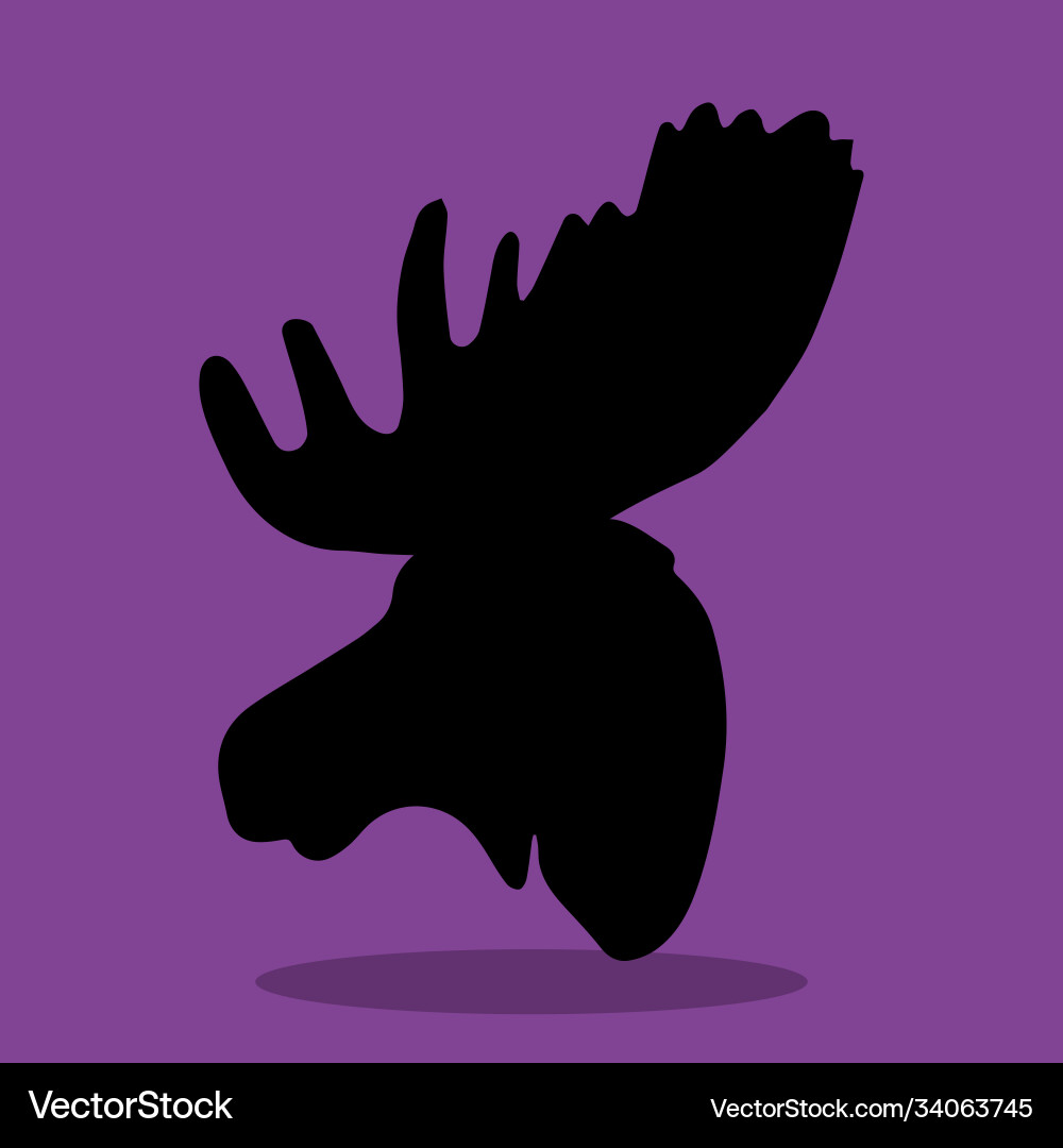 Wild and free black moose head 10 Royalty Free Vector Image