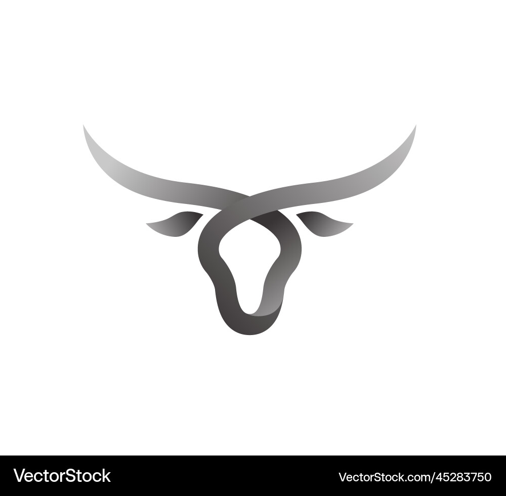Abstract simple bull head logo concept icon Vector Image