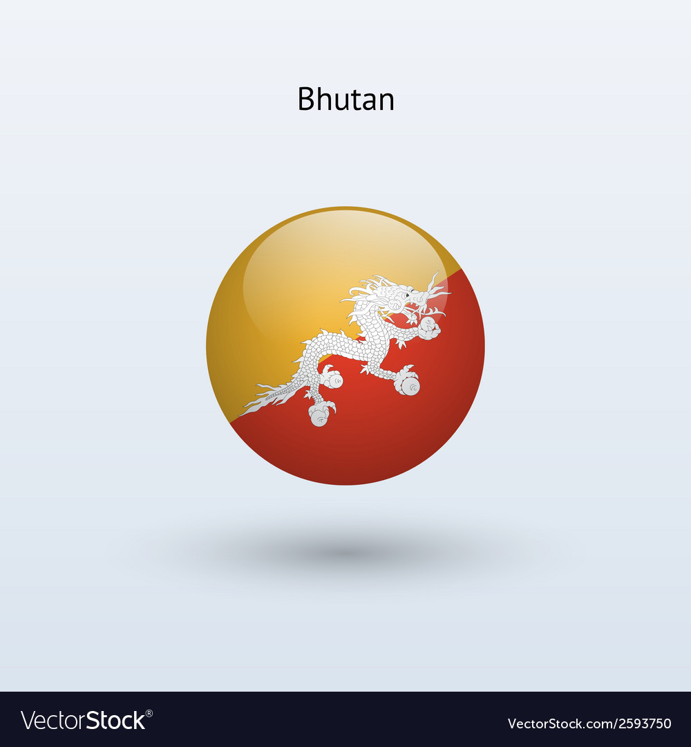 Bhutan round flag Royalty Free Vector Image - VectorStock
