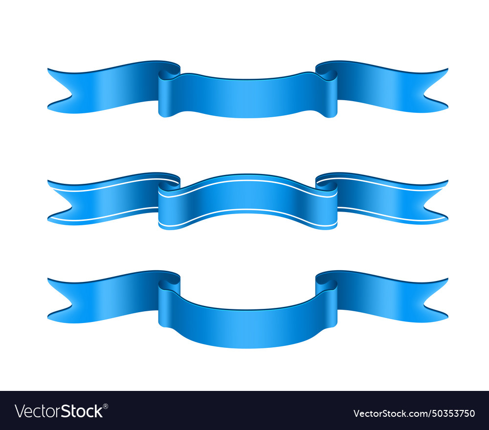 Blue ribbons set Royalty Free Vector Image - VectorStock