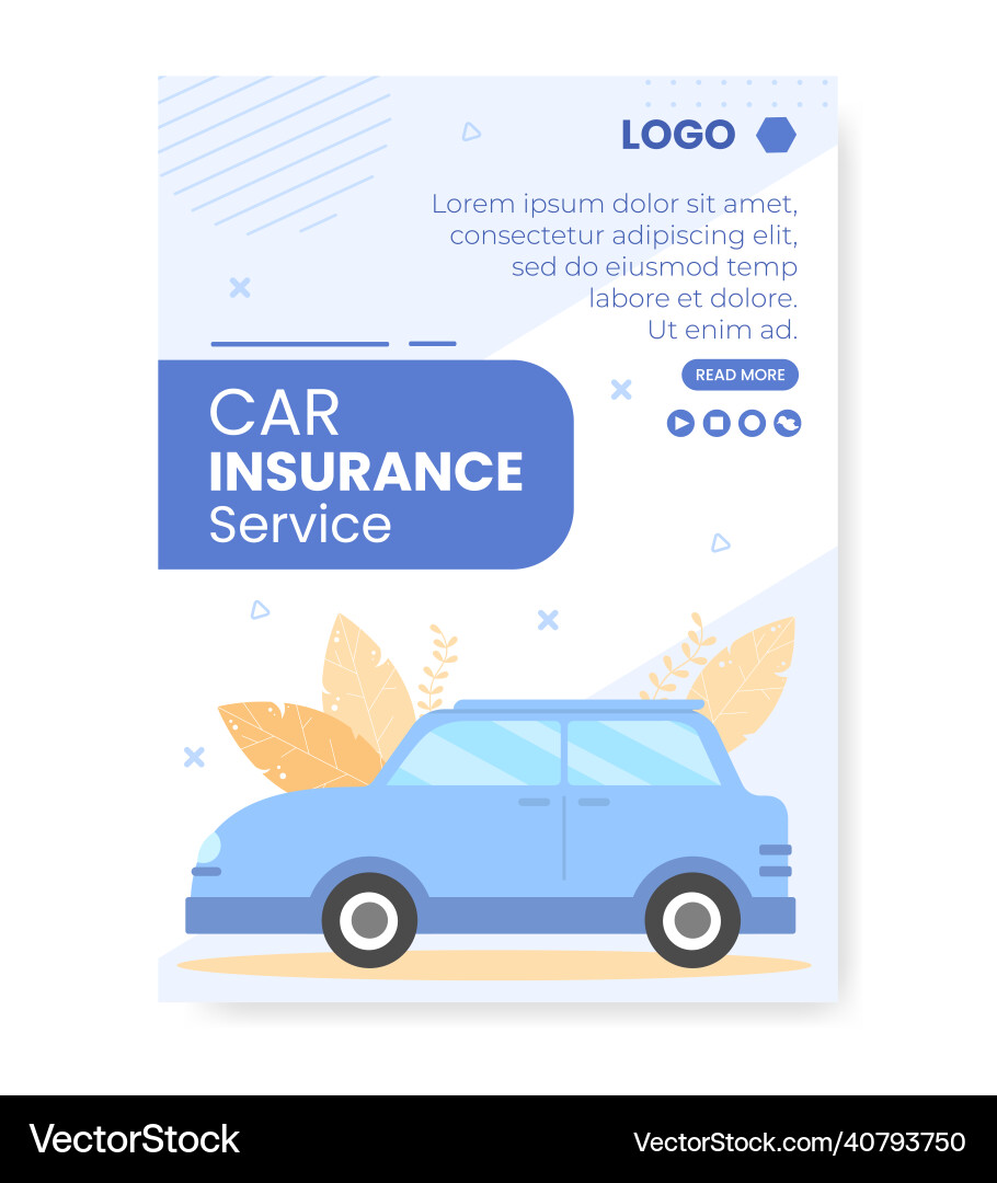 Car insurance poster template flat design Vector Image