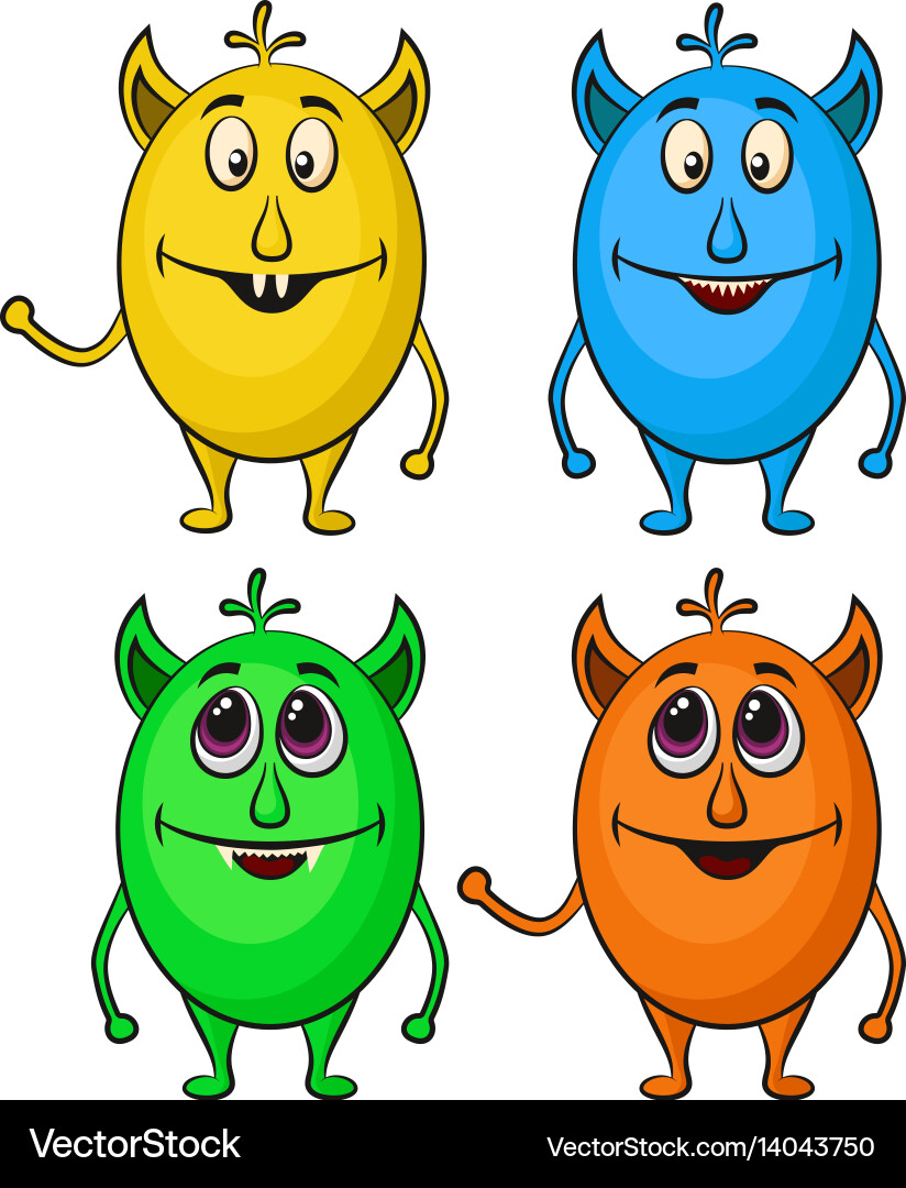 Cartoon monsters set Royalty Free Vector Image