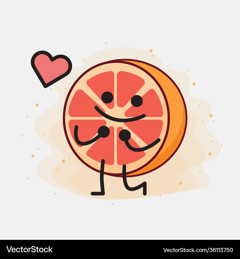 Cute orange grapefruit mascot mascot character Vector Image