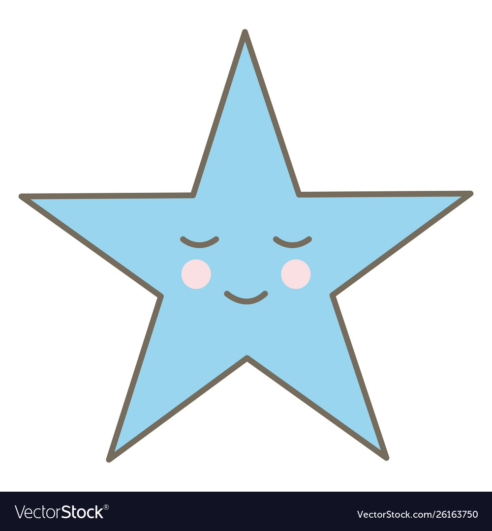 Cute star kawaii comic character Royalty Free Vector Image