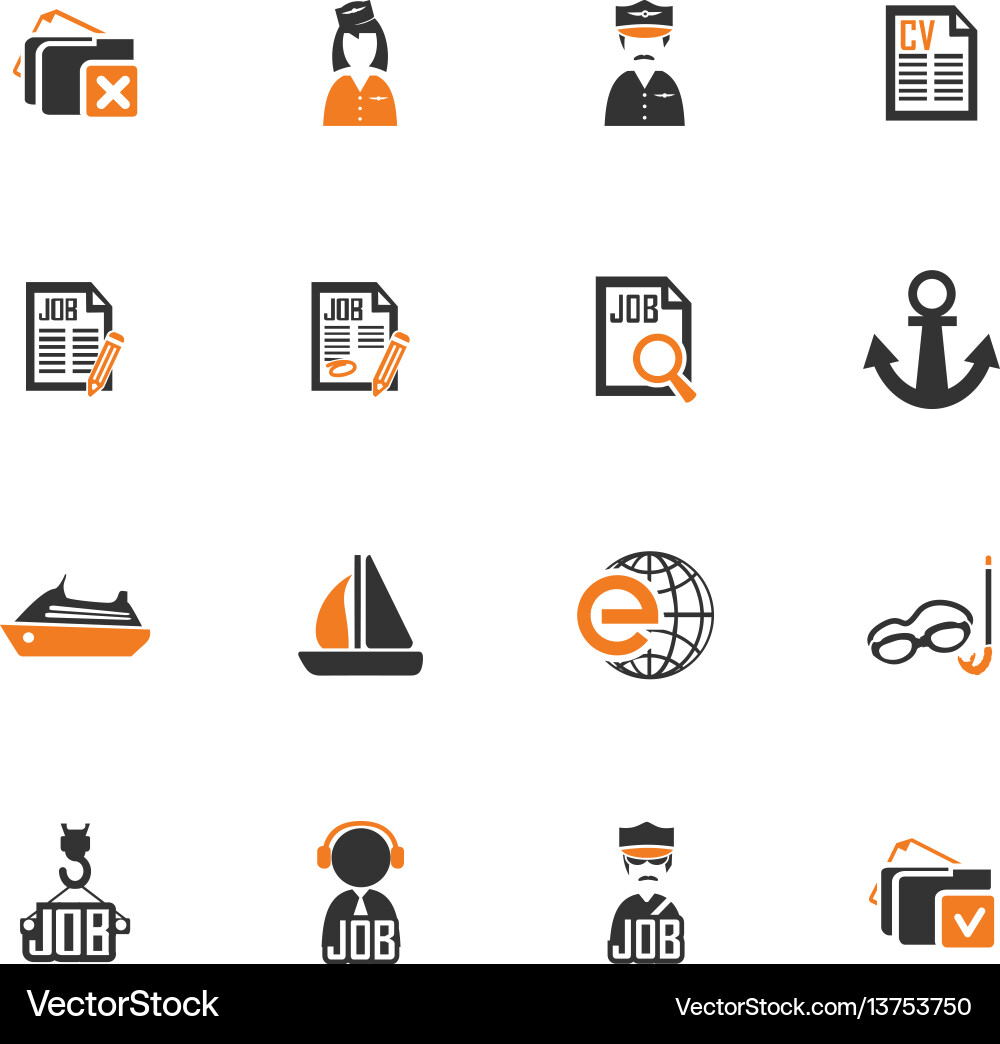 Job icons set Royalty Free Vector Image - VectorStock