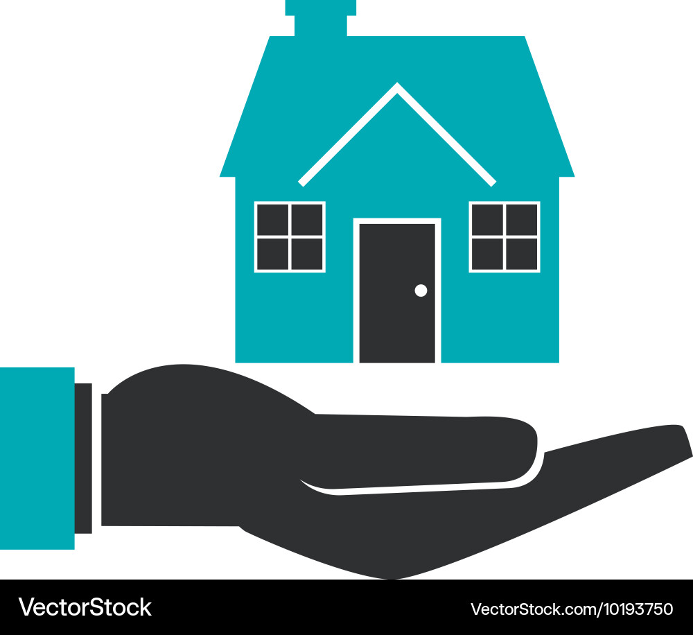 Shelter hand with house icon Royalty Free Vector Image