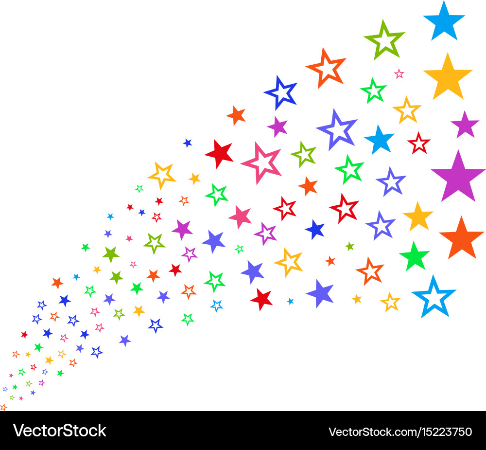 Source stream of decoration stars Royalty Free Vector Image