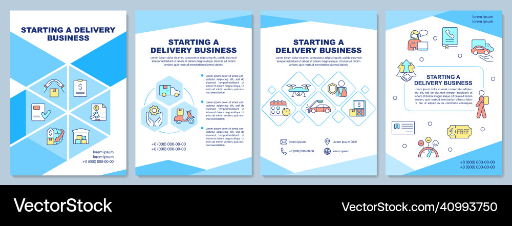 Starting delivery business brochure template Vector Image