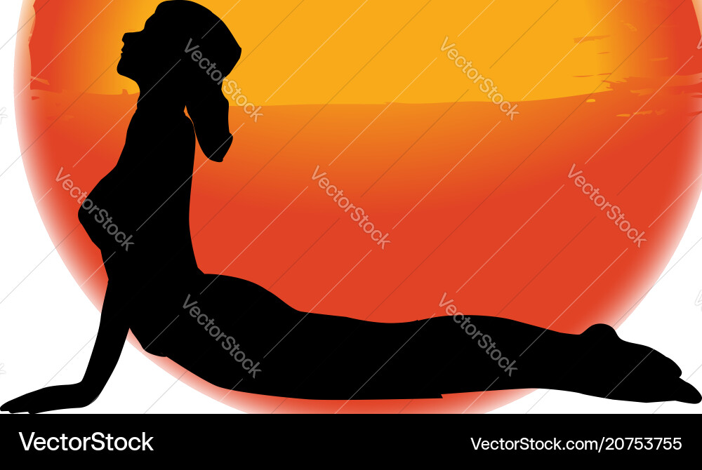 Bhujangasana yoga pose Royalty Free Vector Image