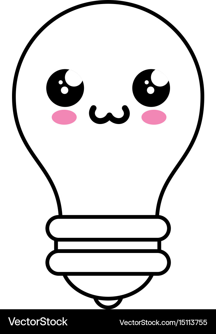 Bulb kawaii cartoon Royalty Free Vector Image - VectorStock