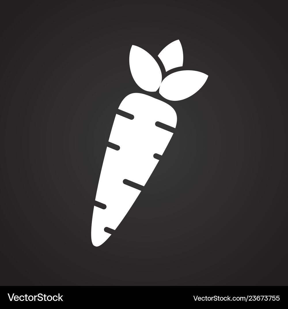 Carrot icon on black background for graphic Vector Image
