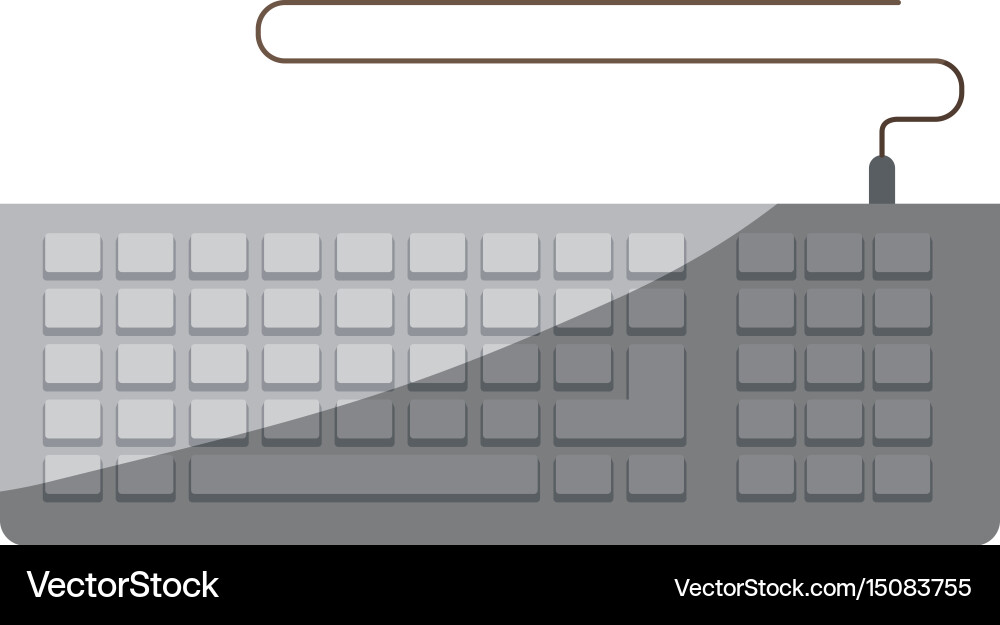 Colorful graphic of computer keyboard without Vector Image