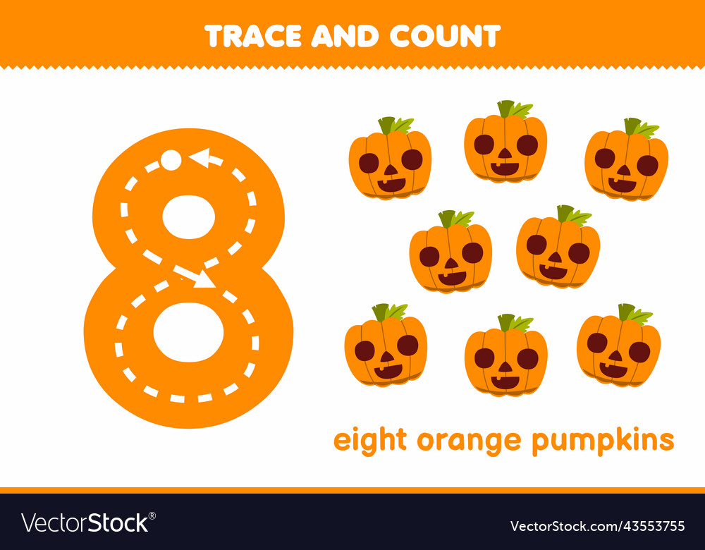 Education game for children tracing number eight Vector Image Education game for children tracing number eight Vector Image