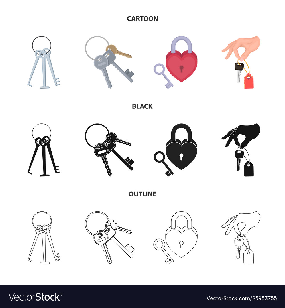 Isolated Object Key And Protection Symbol Set Vector Image