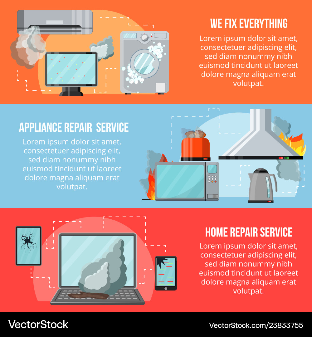 Modern flat repair service concept-damaged Vector Image