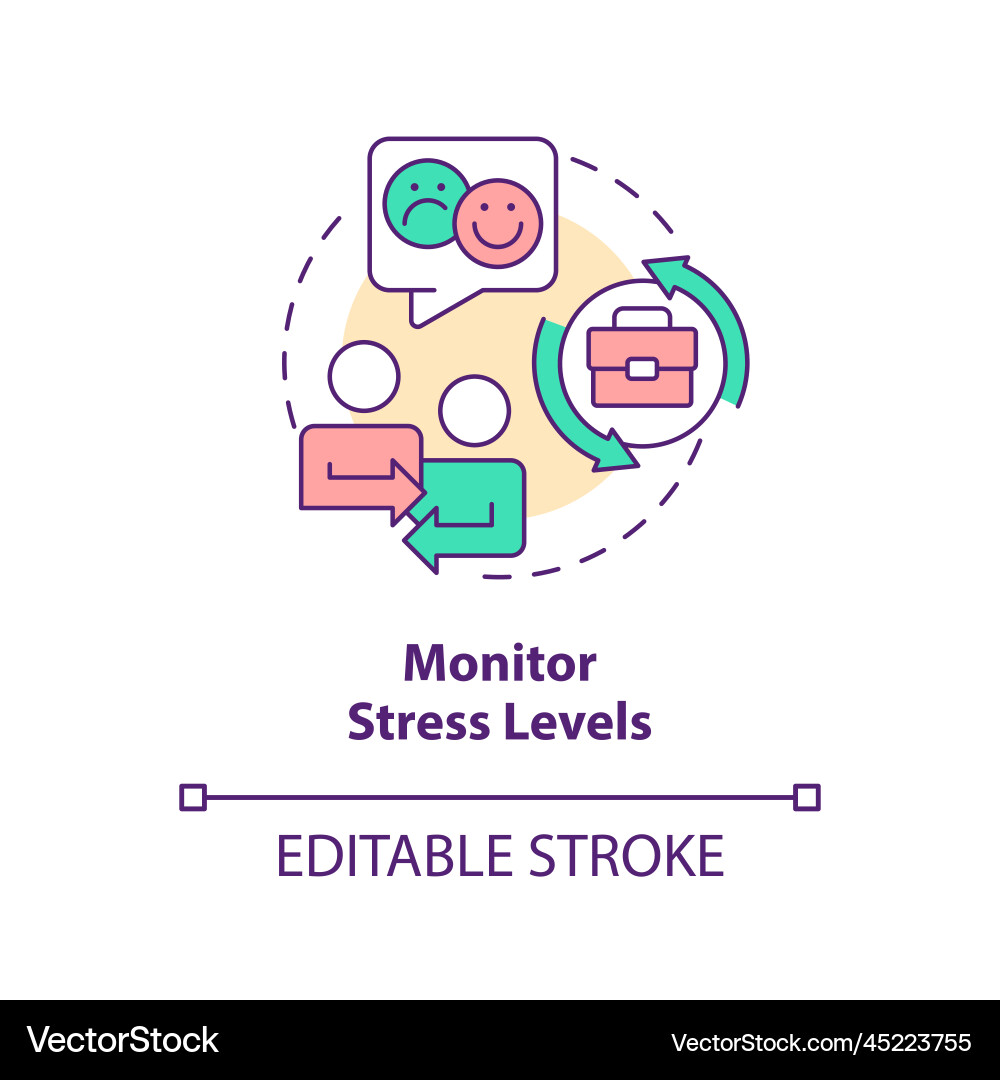Monitor stress levels concept icon Royalty Free Vector Image