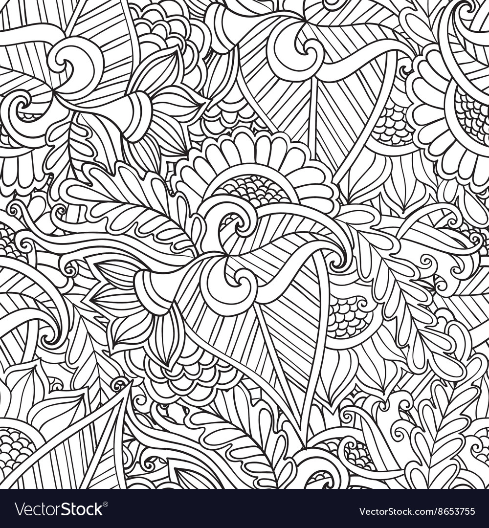 Pages for adult coloring book hand drawn artistic Vector Image