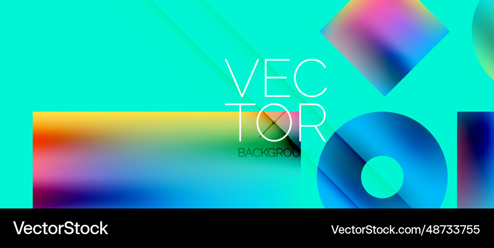 Squares and circles design fluid color gradients Vector Image