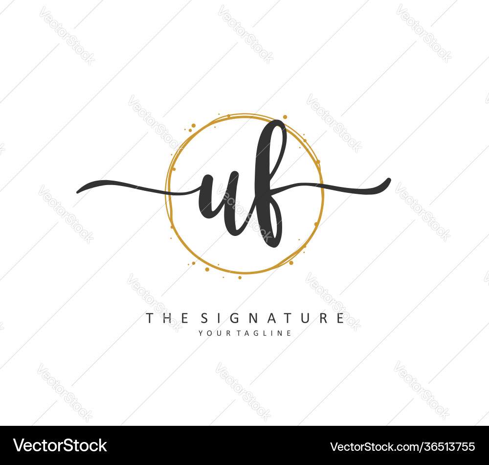 Uf initial letter handwriting and signature logo Vector Image