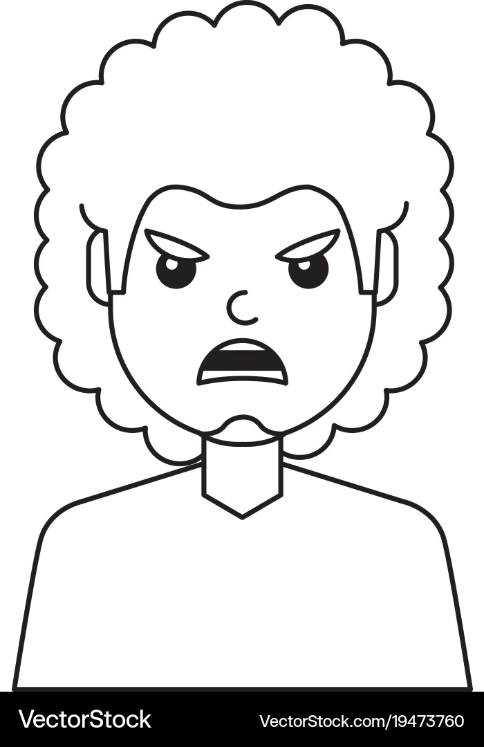 Angry young man avatar character Royalty Free Vector Image