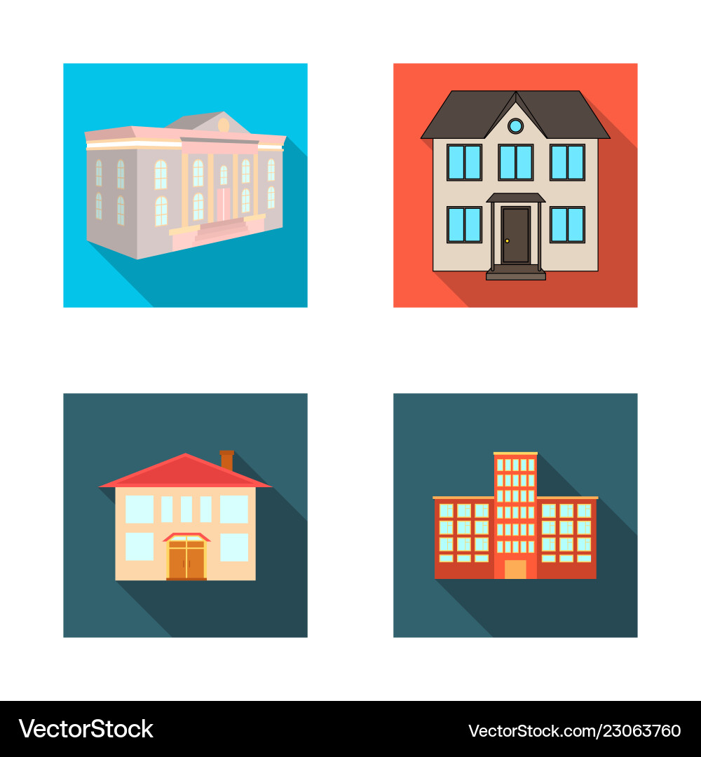 Building and city sign set Royalty Free Vector Image