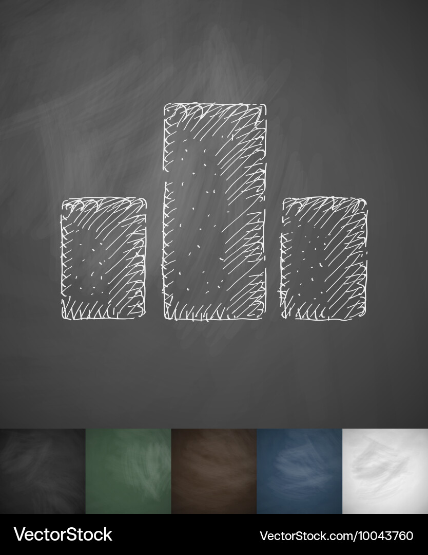 Chart icon hand drawn Royalty Free Vector Image