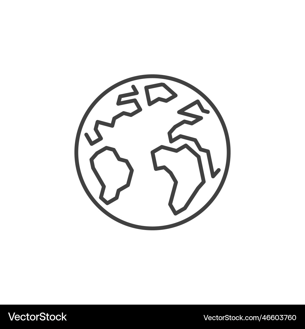 Earth globe concept thin line icon or sign Vector Image