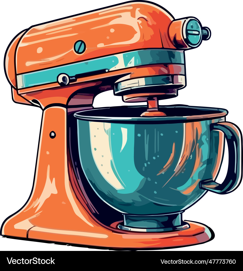 Modern electric mixer kitchen utensil Royalty Free Vector