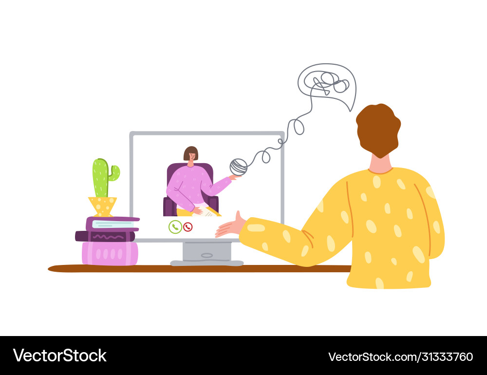 Psychological servise online personal assistance Vector Image