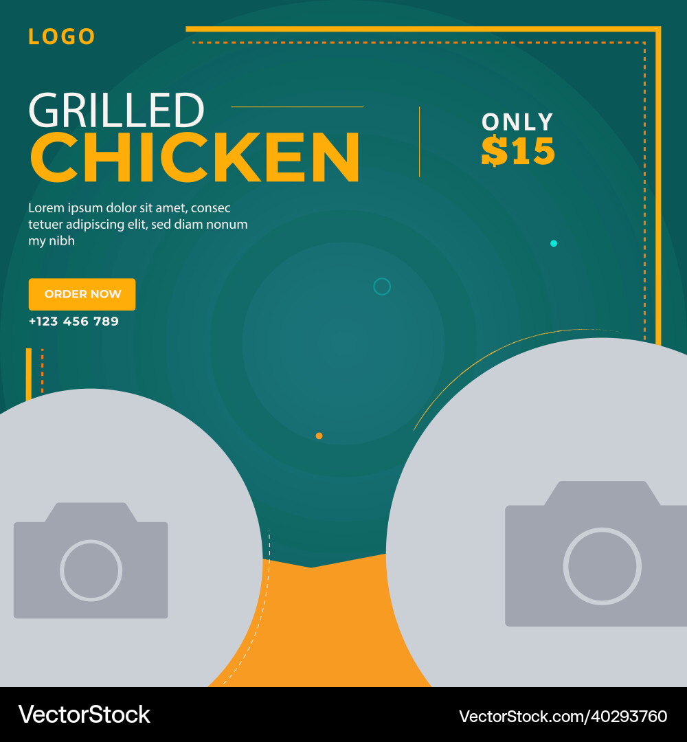 Restaurant offer menu card design with green Vector Image