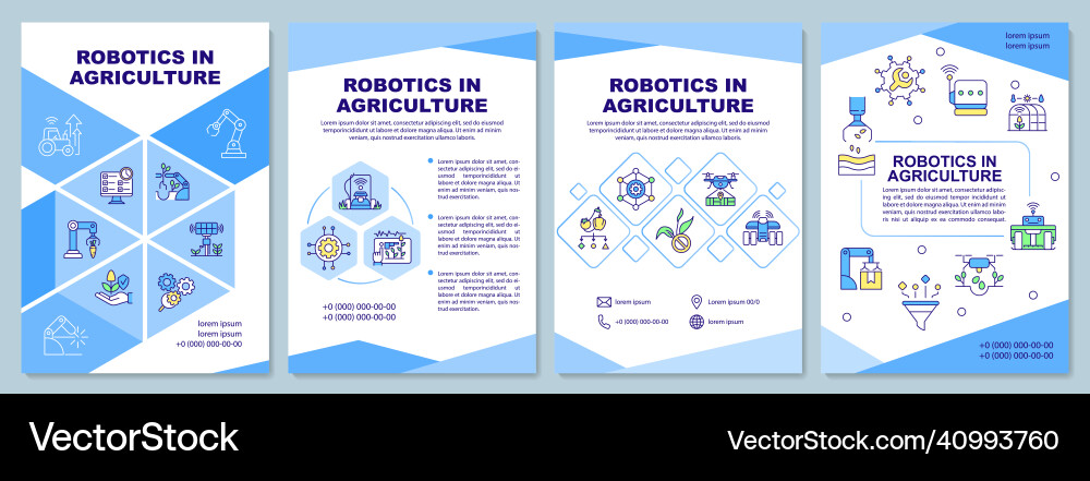Robotics in agriculture brochure template Vector Image