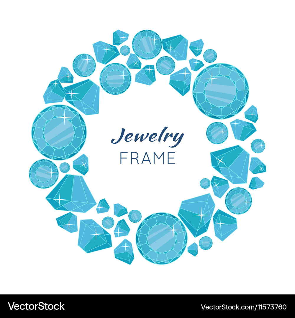 Round frame made of diamonds Royalty Free Vector Image