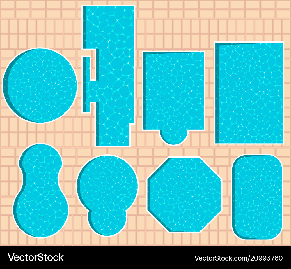 Various water pool in hotel or park Royalty Free Vector