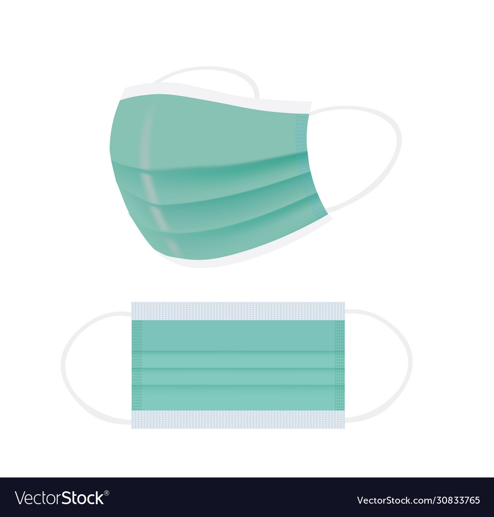 Blue surgery mask set Royalty Free Vector Image