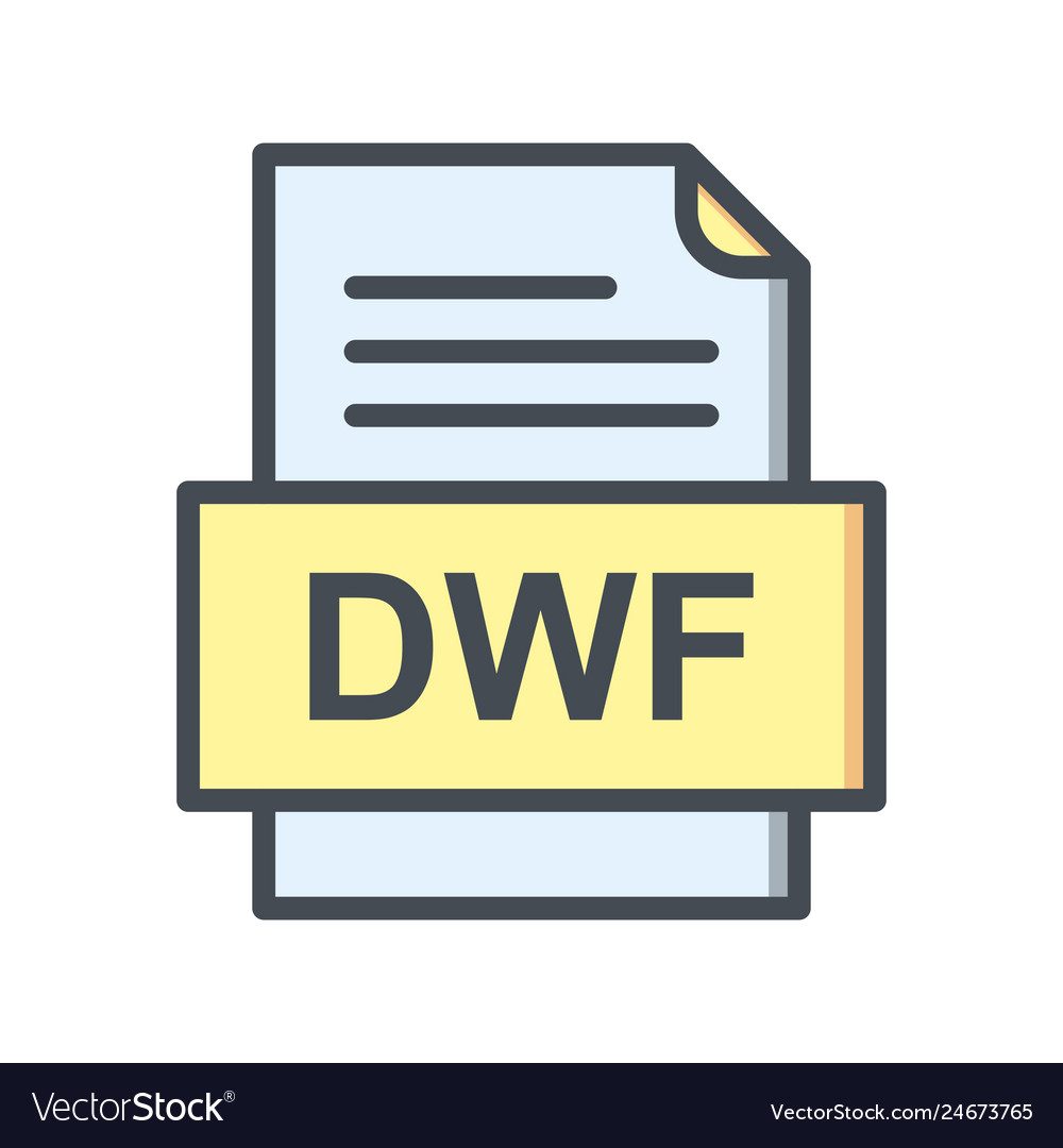 Dwf file document icon Royalty Free Vector Image