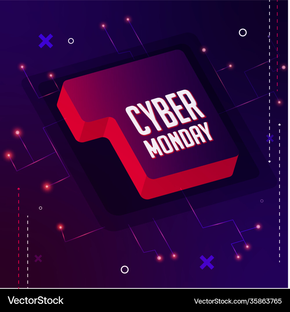 Enter cyber monday Royalty Free Vector Image - VectorStock
