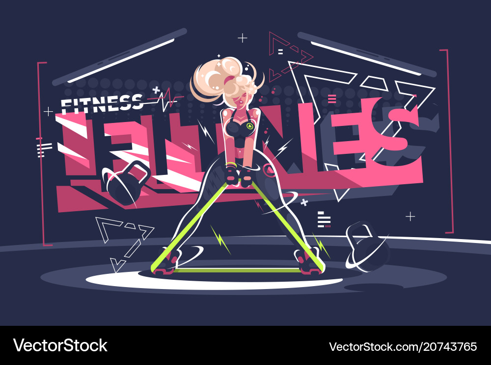 Fitness instructor girl Royalty Free Vector Image